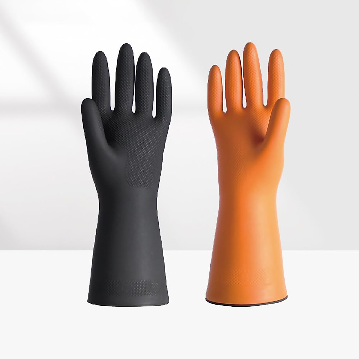 UUYYEO 2 Pairs Rubber Kitchen Dishwashing Gloves Reusable Household Cleaning Gloves Waterproof Dish Washing Gloves L