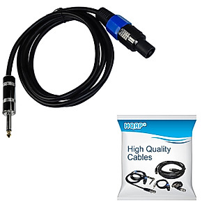 HQRP 6ft Speakon to 1/4-inch (6.35mm) TS Cable for Ampeg SVT-CL/SVTVR Classic Series Bass Amplifier Head ; Warwick USM-WCA115 / USM-WCA410 WCA Bass Speakers Amplifier Cabinet