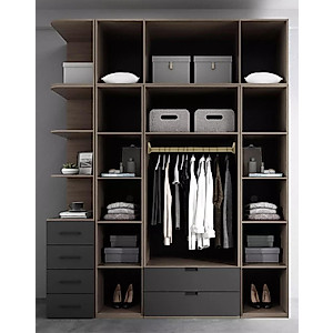 RV/Wardrobe/Laundry Room Closet Rod Wall Mounted, Heavy Duty Cuttable Metal Hanging Clothes Pole With Bracket Kits, 160 150 140 130 120 110 100 90 80cm Long (Color : Black, Size : 80cm/31.5in)