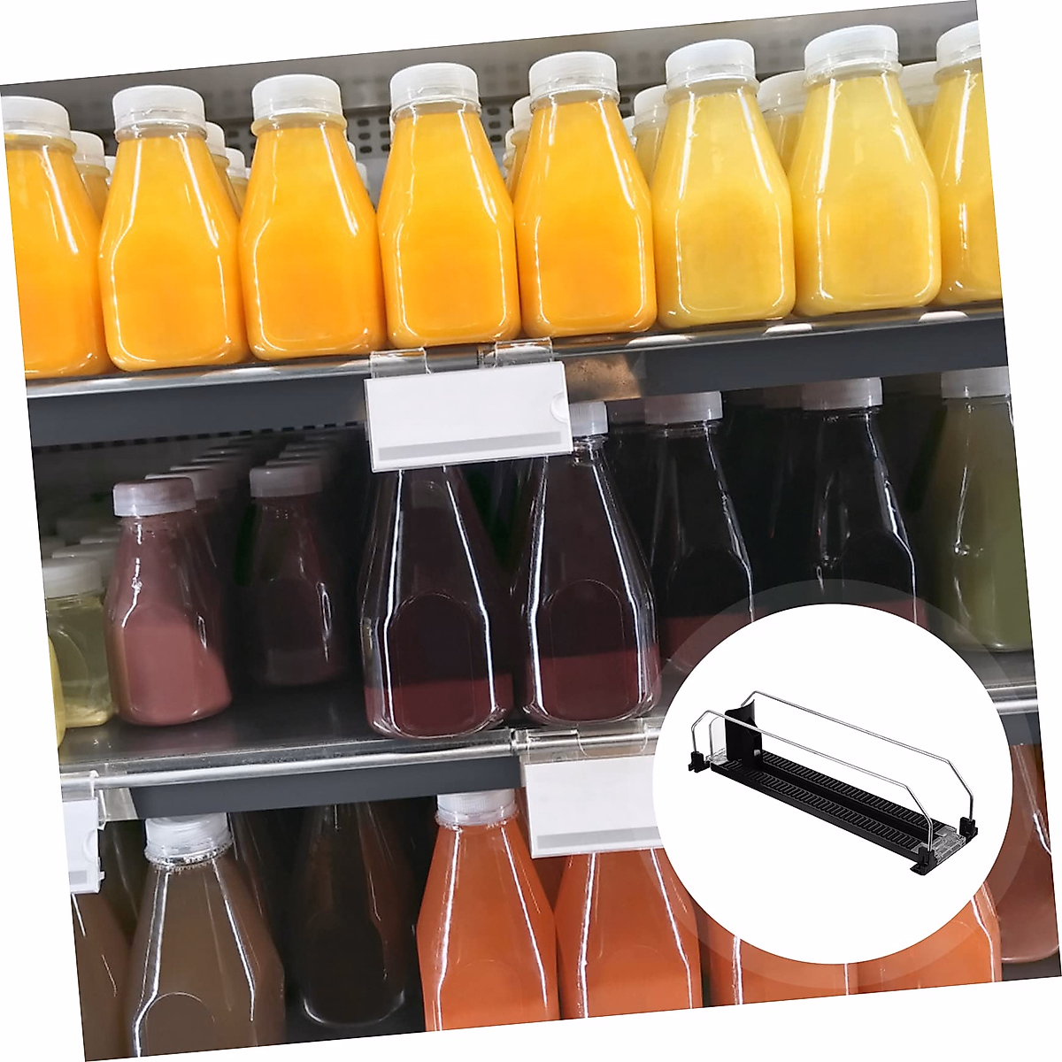 Angoily Propeller Mini Frigde Magnetic Drink Holder Mini Vending Machines Drink Plastic Replenishment Pusher Fridge Soda Can Organizer Mini Fridge Organizer Drink Pusher Drink Puller Food