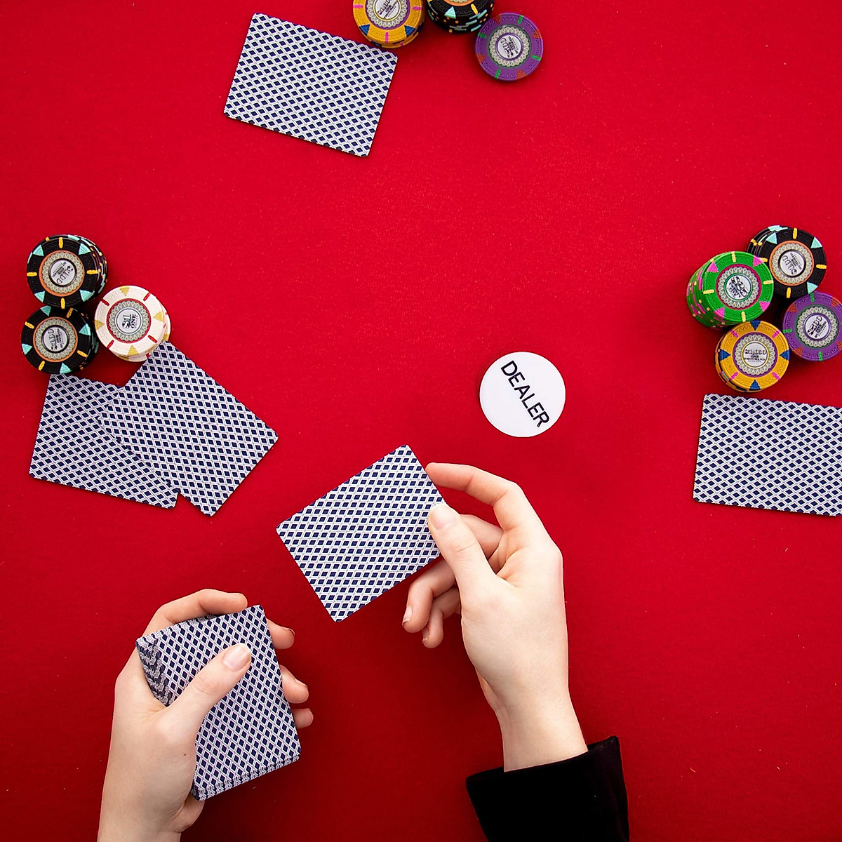 12-Pack Dealer Buttons - Poker Accessories, Casino Game Pucks, Texas Hold'em Button for Card Games, Bulk Vegas Night Playing Card Accessory