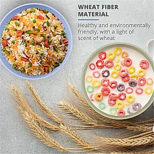 4 Wheats Straw Bowls Stylish Small Bowls Microwave Safe Bowls Set Strong and Unbreakable for Dinner Rice Dessert Snacks Noodles Cereal and More Microwave Freezer and Dishwasher Safe