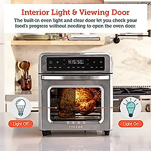 COSORI Air Fryer Toaster Oven, 13 Qt Airfryer Fits 8" Pizza, 11-in-1 Functions with Rotisserie, Dehydrate, Dual Heating Elements with Convection Fan for Fast Cooking, Cookbook & 6 Accessories, Silver