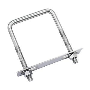 FOCMKEAS 304 Stainless Steel Square U-Bolts Stainless with M10 Nuts, Frame Plate, Accessories for Automobiles Trailer, Boat Trailer Industrial Parts (100x150mm(W*L))