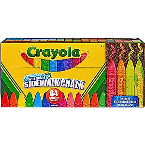 Crayola® Washable Sidewalk Chalk, Assorted Colors, Pack Of 64 Pieces