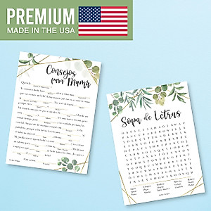 20 Greenery Juegos Para Baby Shower En Español - Juegos De Baby Shower En Español, Hilarious Baby Shower Games In Spanish, Spanish Baby Shower Games, Baby Shower Bingo Español, Quien Conoce Mas A Mama