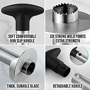 Pineapple Corer (Triple Reinforced Stainless Steel) with Eye Removal Tool - Pineapple Cutter with Reinforced Welding & Thick Blade - Pineapple Slicer and Corer Tool for Easy Core Removal by Zulay