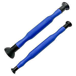 2Pcs Double Ended Valve Hand Lapping Grinding Tool Kit,Dual-End Suction Cups Lap Stick,Blue(One Large and One Small)