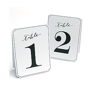 Gartner Studios Black & White Table Number 1-12, 4” x 5.5”, 12-Count