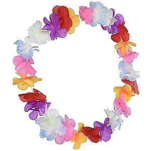 Silk 'N Petals Parti-Color Lei (multi-color) Party Accessory (1 count)