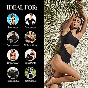 Nylon Spandex Fabric - Matte Tricot Swimsuit Fabric by The Yard - 80% Nylon, 20% Spandex - 4-Way Stretch Fabric - 60" Wide - Swimwear, Sports, Dance, Lining Fabric - 1 Yard Black Nylon Fabric