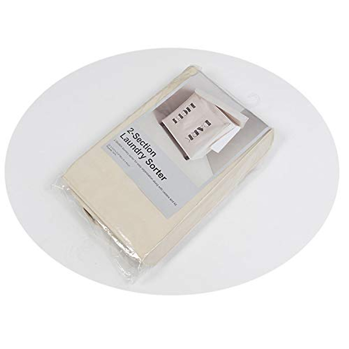 KLgeri 2 Sections Laundry Sorters Hamper with Wheels Collapsible Storage Baskets (L)