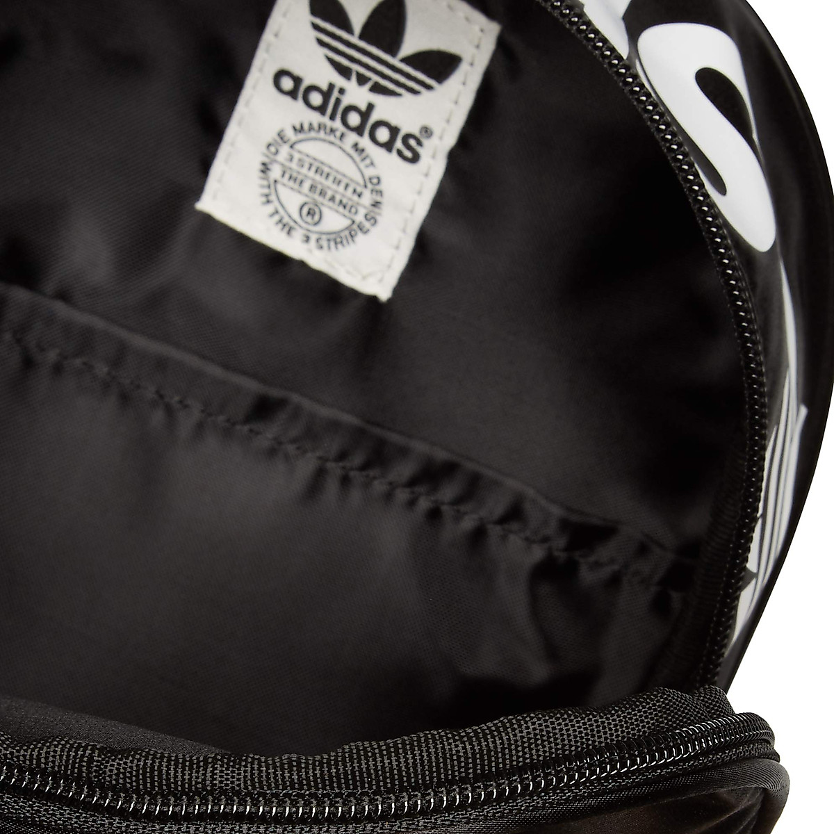 adidas Originals Women's Santiago 2 Mini Backpack, Black Satin/White, One Size