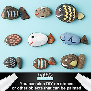 4 Pack White Paint Pens Empty Acrylic Permanent Marker Clear White Marker Pen Fine Point Empty Refillable Markers Empty Markers for Rock Painting Wood Ceramic Metallic Graffiti Paper Drawing (15 mm)