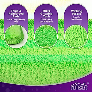 HOMEXCEL Microfiber Mop Pads Compatible with Swiffer Wet Jet,Reusable Machine Washable Swiffer WetJet Mop Pad Refills,Mop Head Replacements for Multi Surface Wet & Dry Cleaning,Pack of 2
