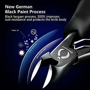 Toe Nail Clippers, Podiatrist Toenail Clippers for Thick Nails for Seniors for Men Wanmat (Black)