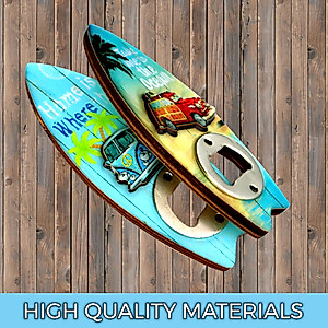 Beer Bottle Cap Opener , Set of 2 Surfboard Decorative Bottle Shape Beer Openers Beer Gift for Surfer Men Women