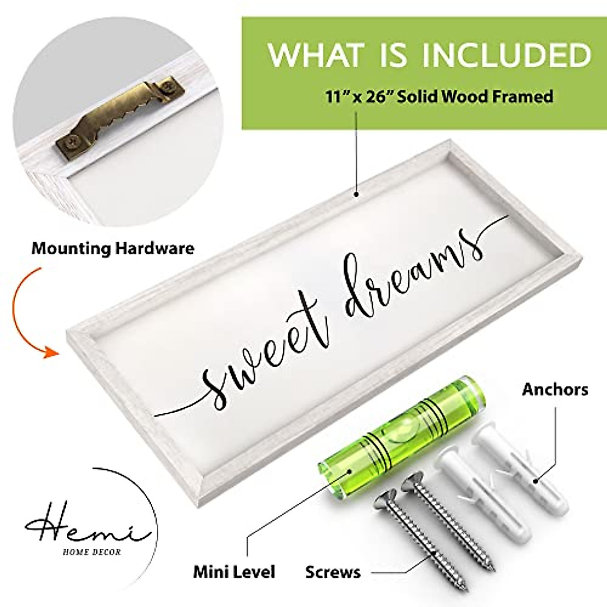 Hemi Home Decor Farmhouse Bedroom Wall Decor Above Bed, Rustic Wall Decor Bedroom, Wall Art Bedroom, Farmhouse Wall Decor Bedroom Wall Art, Pictures for Bedroom Wall Decor, 11 x 26 Inches