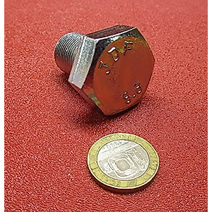 Class 8.8 Zinc Plated Steel Hex Head Bolts FT M20 x 1.5 mm x 30 mm Long 4 pcs., Silver