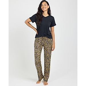 2 Pack: Short Sleeve Pajamas For Women Sets Womens Pajama Sets Two Piece Pj Summer Pijamas De Mujer Cotton Pjs Pants Loungewear Sleepwear Matching Ladies Bottoms Comfy Soft Pyjamas Teen Lightweight