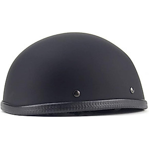 German Style Motorcycle Helmet,Adult Half Helmet Open Face DOT Approved , Retro Half Face Helmet for Cruiser Scooter Chopper (Matte Black,Small)