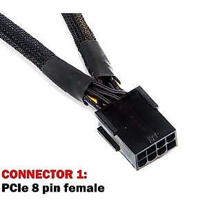 TeamProfitcom 16 AWG GPU VGA PCI-e 8Pin PCI Express Graphics Video Card GPU VGA 8 Pin Female to Dual GPU 8(6+2) Pin Male Splitter Power Sleeved Extension Cable 8 Pin GPU 12-inches