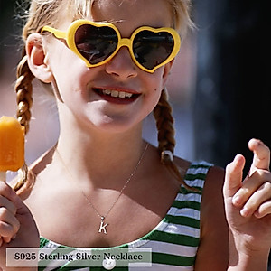 Hidepoo Tiny Silver Initial Necklaces Gifts - S925 Sterling Silver Letter R Initial Necklace Gifts Personalized Alphabet Letter Pendant Initial Necklace Jewelry Birthday Gifts Jewelry for Women