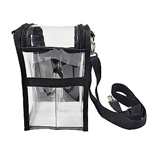 Jula Vance Transparent PVC Small Makeup Brush Buddy Make Up Brush Holder Clear Makeup Brush Makeup Tool Organizer Bag Makeup Brush Bag with Shoulder Strap