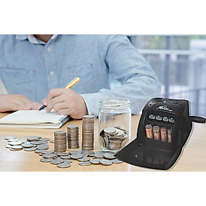 Royal Sovereign 1 Row ECO-Friendly Manual Hand Crank Coin Counter/Sorter (QS-2N), Single,Black