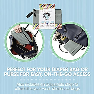 Chewbeads Silicone Wipes Clutch Case - 100% Silicone Baby Wipes Case - Refillable and Portable Wipes Dispenser with Wrist Strap - Bright Pink