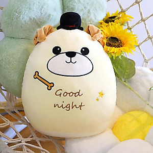 Jrystar 12’’ Puppy Plush Pillow Soft Good Night Dog Plush Hugging Pillow Toy Cute Puppy Stuffed Animal Christmas Birthday Gifts for Kids Toddlers