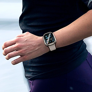 [2 in 1] Goton Waterproof Case for Apple Watch Series 10 9 8 7 SE2 SE 6 5 4 Ultra 2 Ultra 46mm 42mm 45mm 44mm 41mm 40mm 49mm, 360° Hard PC Bumper with Screen Protector for iWatch Cover Accessories