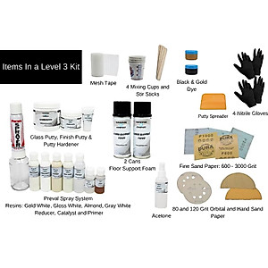 Tub Repair Kit for Floor Cracks with Color Match, Strong Fiberglass Repair kit, Seamless Weight Bearing Repairs Floor Cracks