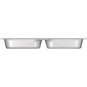 Carlisle FoodService Products Durapan Stainless Steel Divided Steam Table Pan for Catering, Hotel, and Restaurants, Full-Size 2.5 Inches Deep, Silver, (Pack of 6)