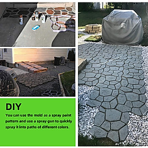 CJGQ Plus Size 19.6"x19.6"x1.7" Walk Maker Reusable Concrete Pathmate Stone Mold Stepping Stone Paver Lawn Patio Yard Garden DIY Path Maker Paving Moulds (Irregular)