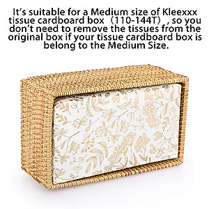 Sumnacon Tissue Box Cover Rectangle Tissue Box Rattan Tissue Box Holder,Wicker Decorative Tissue Holder for Bathroom Toilet Living Room Kitchen Office Table Desk, Yellow