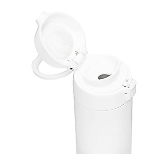LIFORME Portable Water Bottle, Leakproof Screw Top, Lightweight, Eco-friendly, Hot/Cold Vacuum Insulation, Sweat-Free Double-Walled Design, BPA-Free, Grippy Textured Surface, 13OZ - White