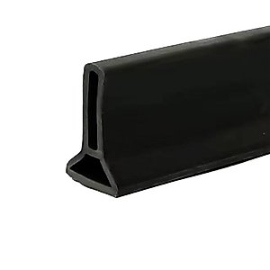 LXBche 1m 2m 3m Foldable Water Bath Shower Curved Groove Barrier Sink Retention System Stop Flow Floor Baths Strip for Bathroom Kitchen (Color : Black, Style : 1M)