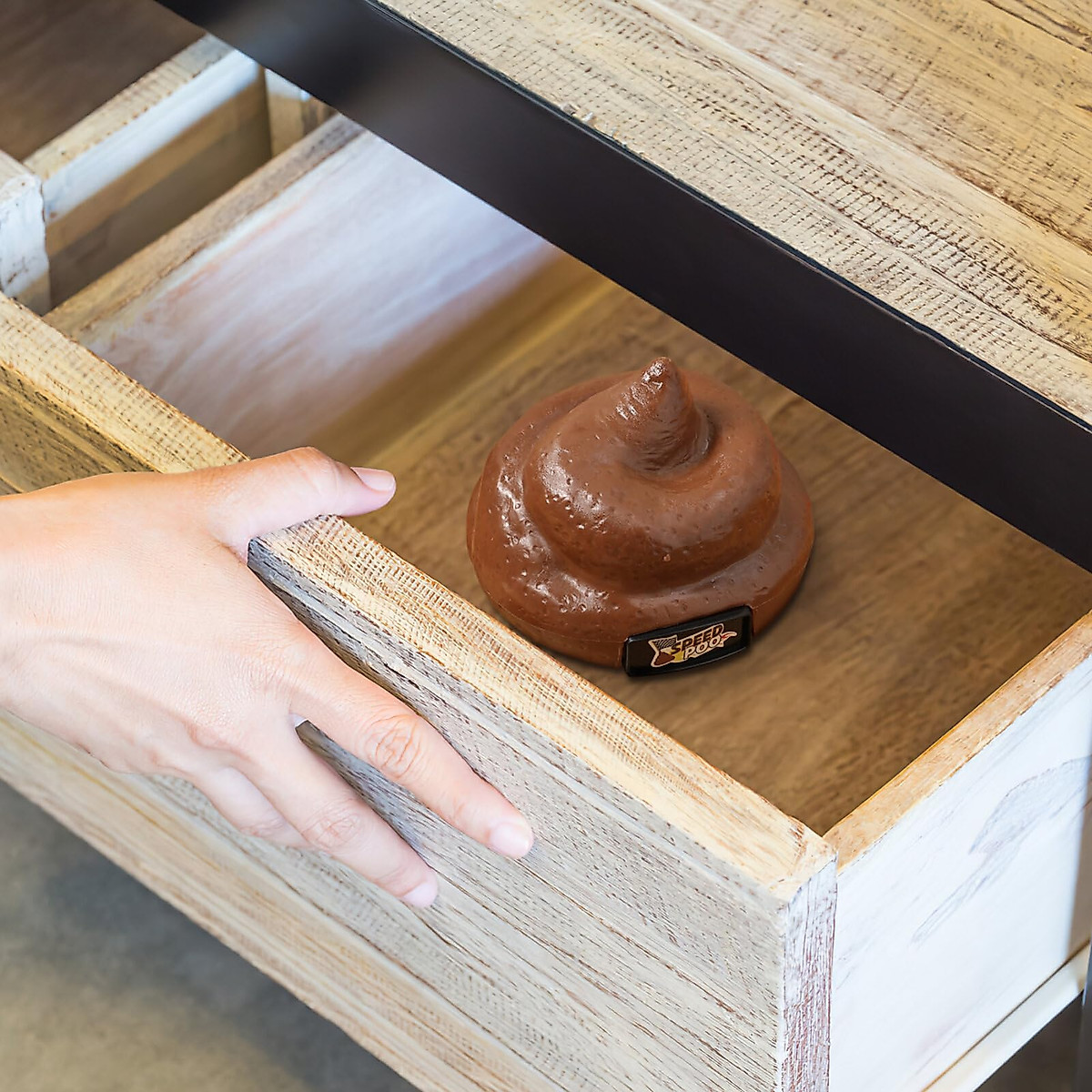 NUOBESTY Poop Car Remote Control Plastic Simulation Stool Toy Shit Poop Car with Spinning and Farting Action for Halloween April Fools Day Party Kids Child Toy