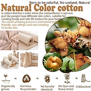 Daxue 2 Pcs Nursery Swaddling Blankets 100% Natural Unbleached Cotton Quilt 43" x 43" Muslin Swaddle Blankets for Baby Girl Boy Breathable Soft Cotton Blanket Unisex Receiving Blanket Swaddle