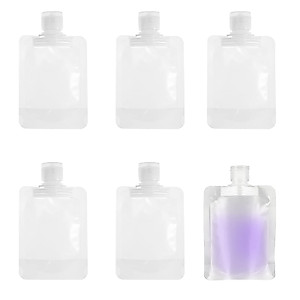IETONE 10 Pieces 100 ml Transparent Clamshell Packaging Bag Plastic Stand Up Spout Pouch Portable Travel Fluid Makeup Packing Bag for Lotion/Shampoo/Face Cream/Hand Soap/Mask Mud