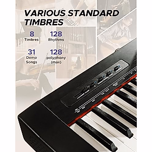 Starfavor 88 Key Digital Piano Beginner Electric Keyboard Full Size with Semi Weighted Keys Dual 30W Speakers SP-10 Bundle include Sustain Pedal, Power Supply, Stand, Piano Stickers