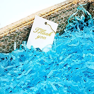 AIRGAME Crinkle Cut Paper Shred Filler (1/2 LB) for Gift Wrapping & Basket Filling - Light Blue.