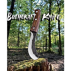 ZENG JIA DAO Wide Skinning Knife with Sheath Handmade Full Tang Bushcraft Fixed Blade Hunting Knife Butcher Knife Carbon Steel Wood Handle for Hunters and Outdoors Enthusiasts with Gift Box 2023 Gift