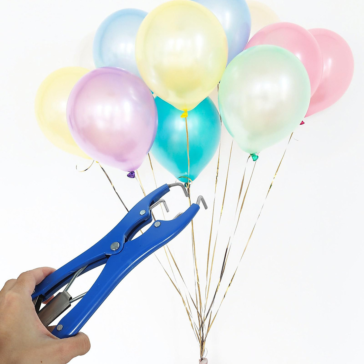 NUOBESTY Metal Balloon Expansion Pliers Tool Filling Balloon Mouth Expander DIY Tools for Sequins Confetti Filling Home Party Activities Dedicated Blue