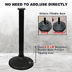 4 Pack Stanchions Post with Velvet Rope, Crowd Control Stanchions, Queue Pole for for Movie Theater, Party Supplies(Red) …