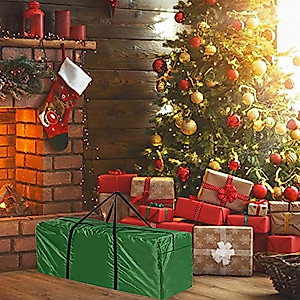 Longlasting Cushion Storage Bag Garden Furniture Cushion Bags Waterproof Pouch with Zips Patio Seat Pads Carry Handbag with Handle for Christmas Tree