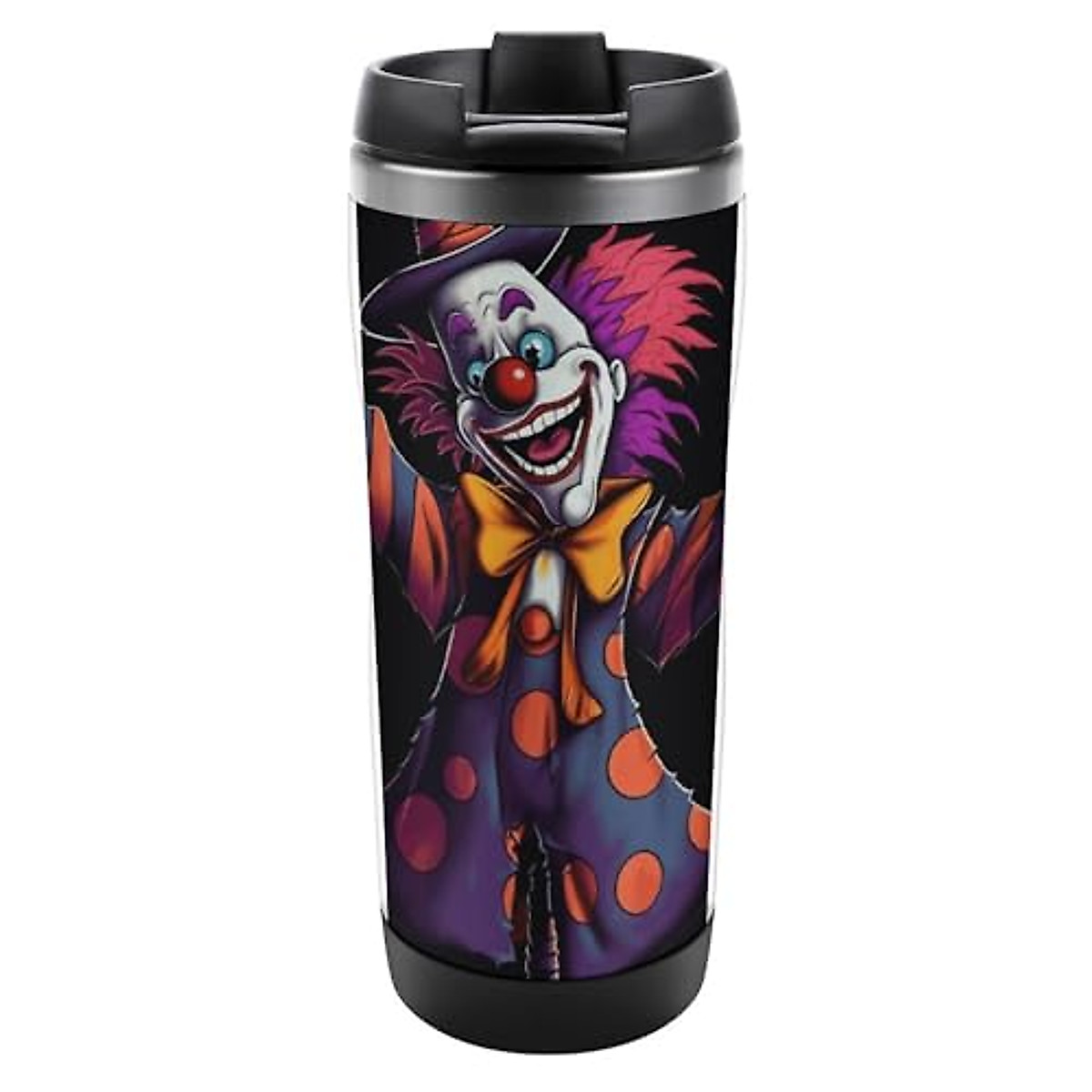RTFGHJS 13oz Vacuum Insulated Stainless Steel Tumbler with Leakproof Lid Cute Cartoon Clown 304 Stainless Steel Travel Mug Wide Mouth Coffee Cup for Hot & Cold Drinks (380ml)