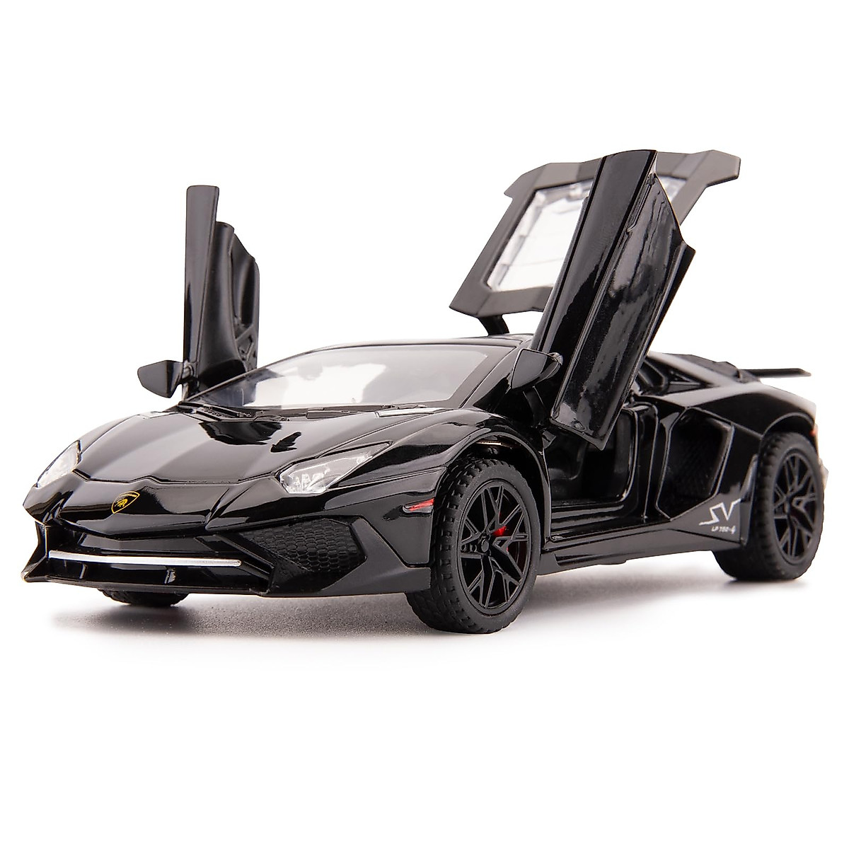 BDTCTK 1:32 LP750 Model Pull Back Car Toy car with Sound and Light for Kids Boy Girl, Metal Body, Door Opened, Yellow