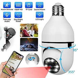 1080P Outdoor HD Night Vision Light Plug 360° Panoramic Surveillance Camera Smart Security WiFi Wireless Camera